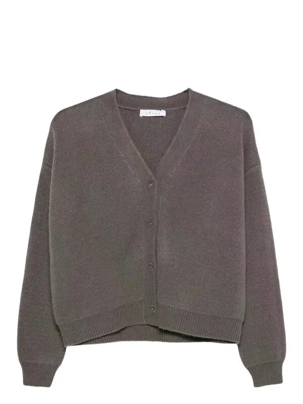 LISKA V-neck Knitted Cardigan - Grey