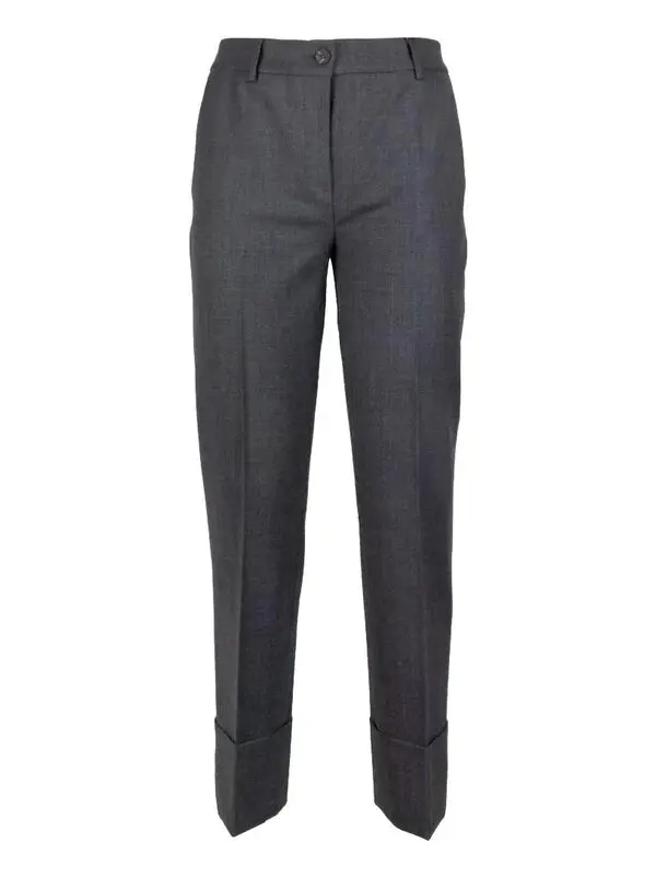 VIA MASINI 80 Turn-up Cuff Trousers - Grey