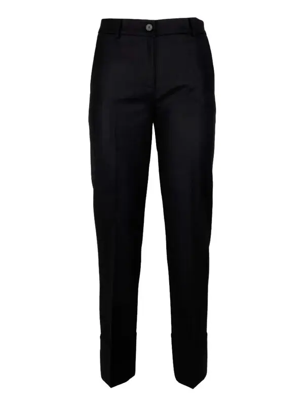 VIA MASINI 80 Turned-up Cuff Tailored Trousers - Black