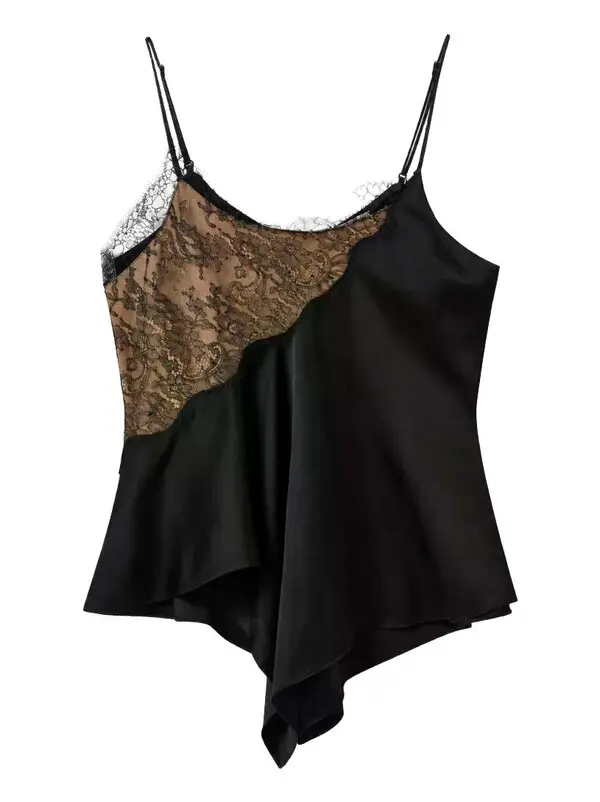 Stella McCartney Lace-trim Satin Cami Top - Black