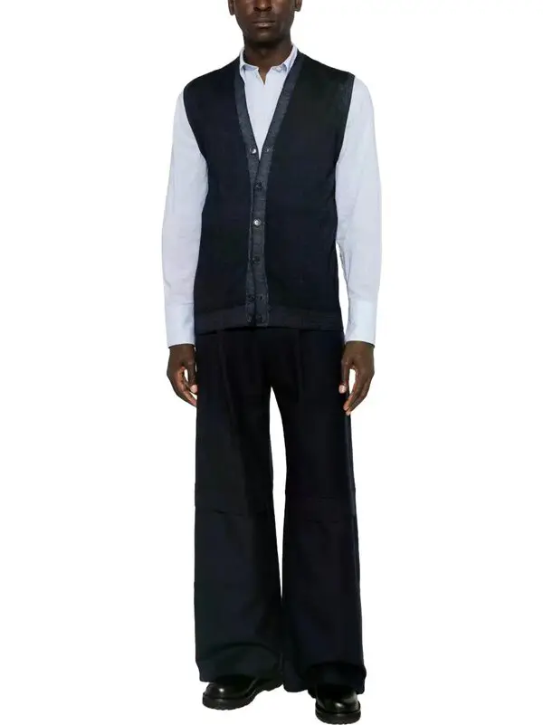 DANIELE FIESOLI V-neck Button-up Vest - Blue