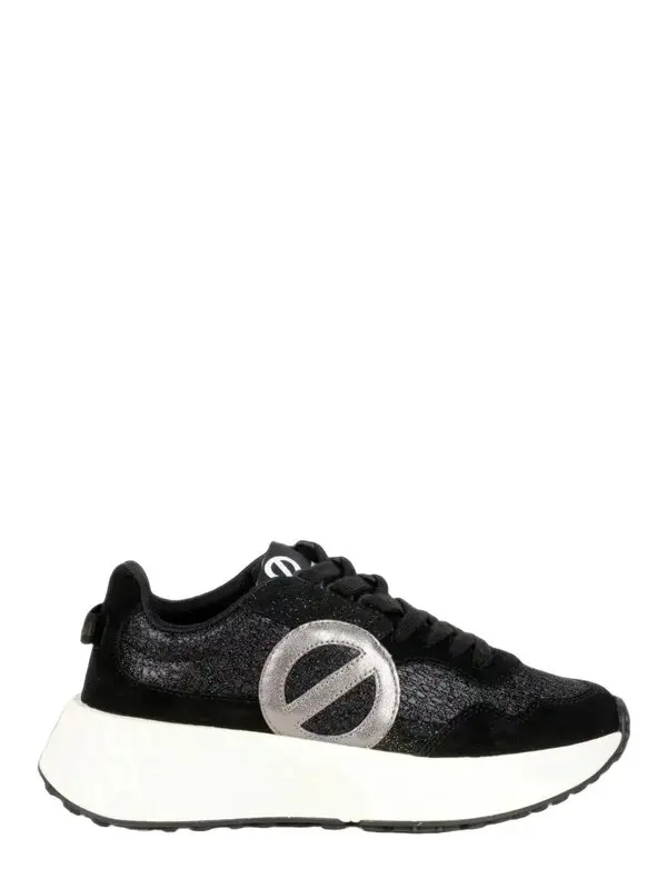 NO NAME Carter Glitter-detail Logo-patch Sneakers - Black