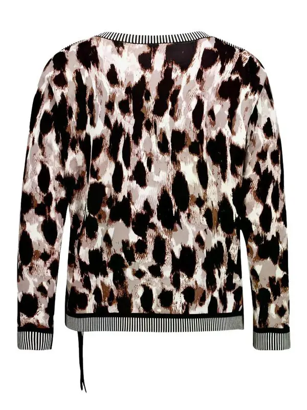 BETTY BARCLAY Leopard-print Drawstring Sweater - Neutrals
