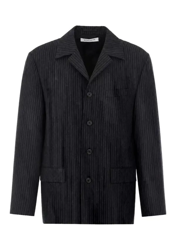 SUNFLOWER Pinstripe-pattern Jacket - Grey