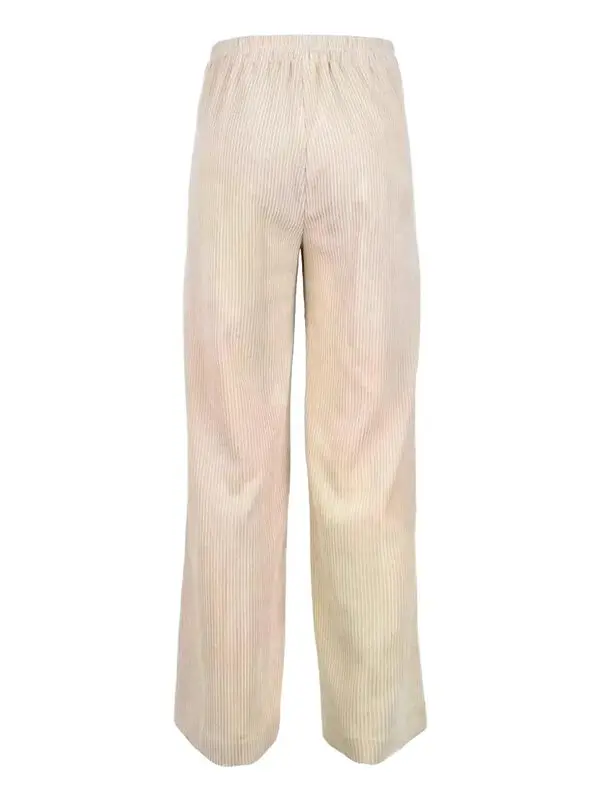 VIA MASINI 80 Corduroy-effect Straight-leg Trousers - Neutrals
