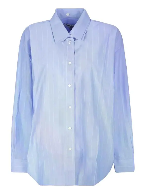 LA PISCINE Pinstriped Oversized Shirt - Blue