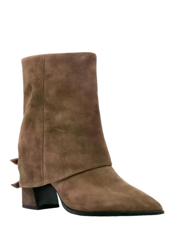 BRUNO PREMI Buckle-detail Pointed-toe Ankle Boots - Brown
