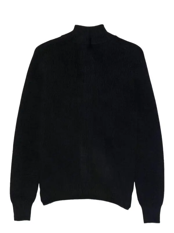 AROVESCIO Ribbed-knit Button-up Sweater - Blue
