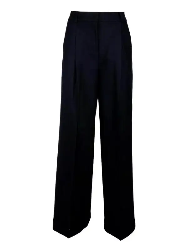 VIA MASINI 80 Pleated Wide-leg Trousers - Blue