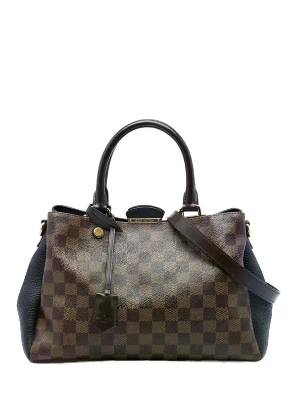LOUIS VUITTON 2019 Damier Ebene Brittany Satchel - Black