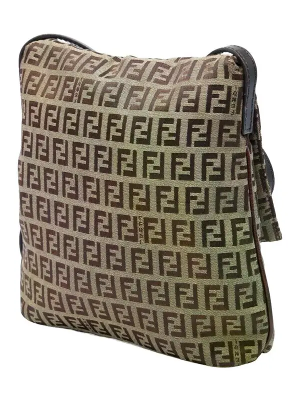 Fendi 2000-2010 Zucchino Canvas Crossbody Bag - Brown