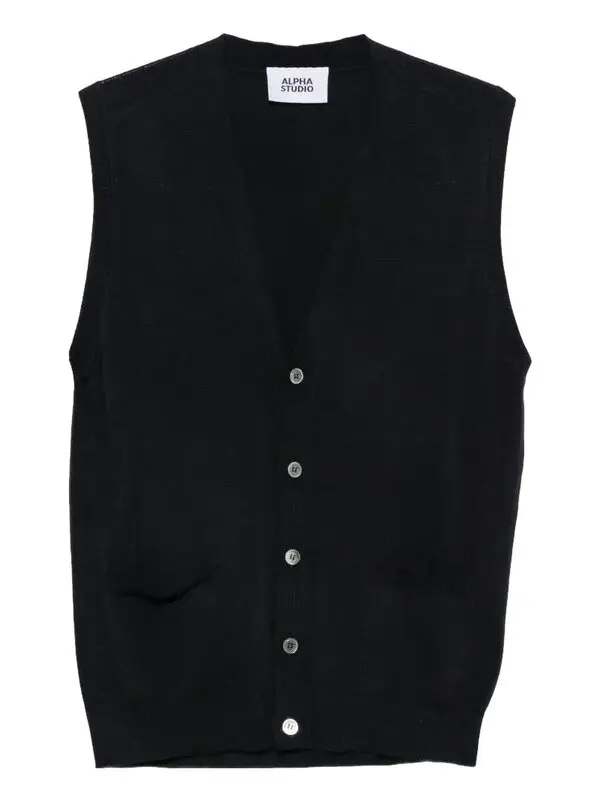 Alpha Studio Button-fastening V-neck Waistcoat - Blue