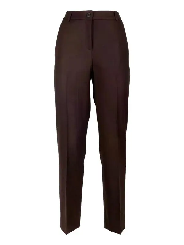 VIA MASINI 80 Straight-leg Tailored Trousers - Brown