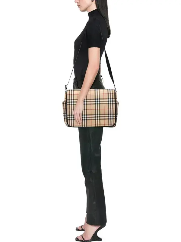 Burberry 2000-2017 House Check Coated Canvas Flap Crossbody Bag - Neutrals