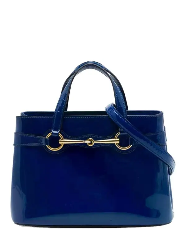 Gucci 2016-2026 Patent Bright Bit Satchel - Blue