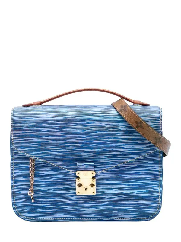 LOUIS VUITTON 2017 Epi Denim And Reverse Monogram Pochette Metis Satchel - Blue
