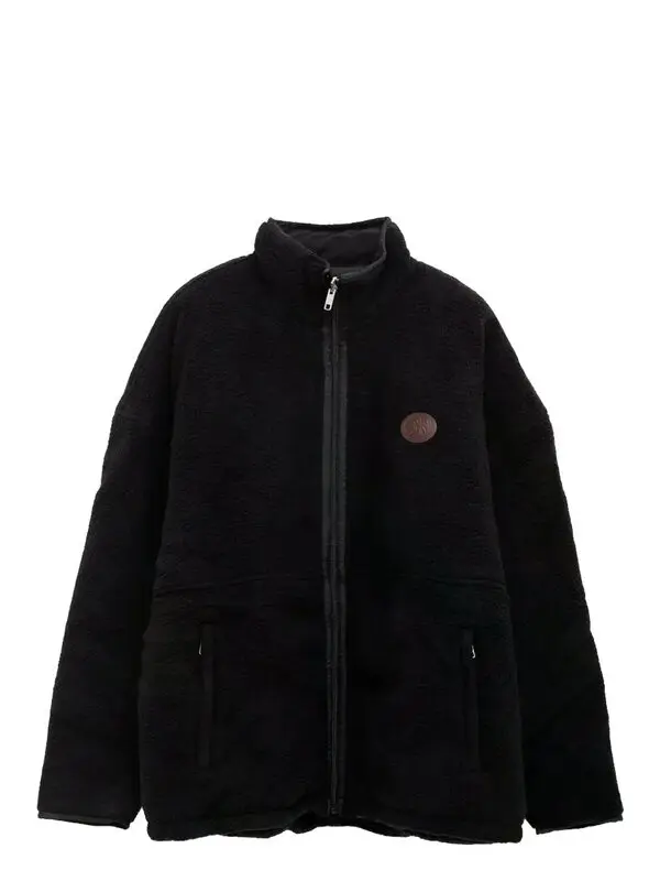 WILLY CHAVARRIA Willy Logo-patch Reversible Fleece Sport Jacket - Black