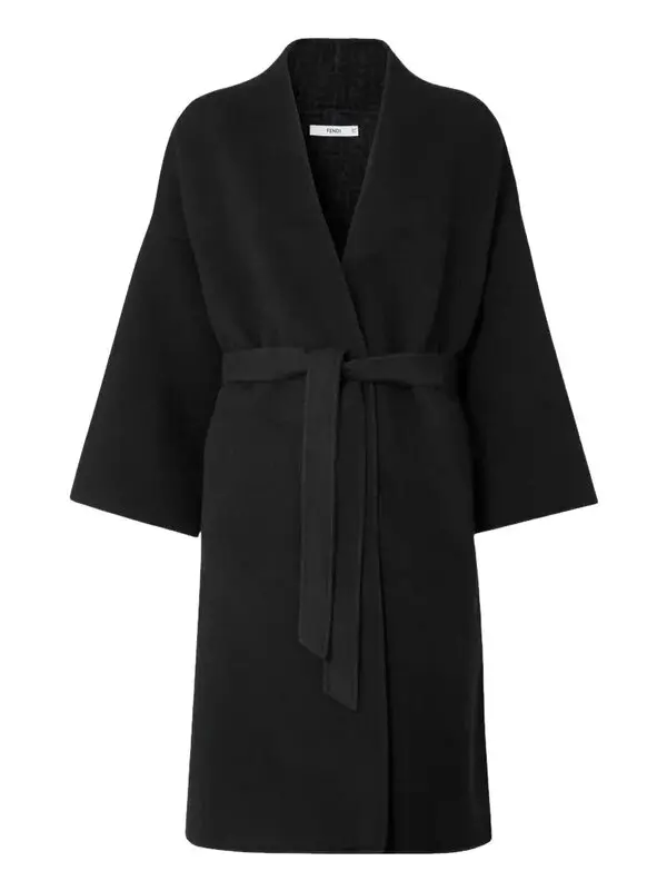 Fendi Belted Coat - Black