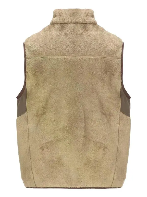Moncler Fleece-texture Logo-patch Gilet - Neutrals