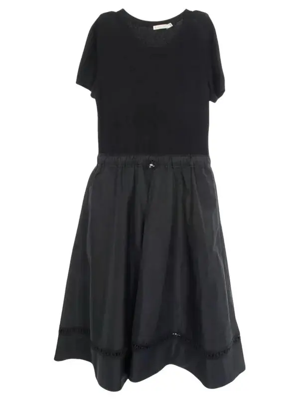 Moncler 2000s Logo-embroidered Flared Dress - Black