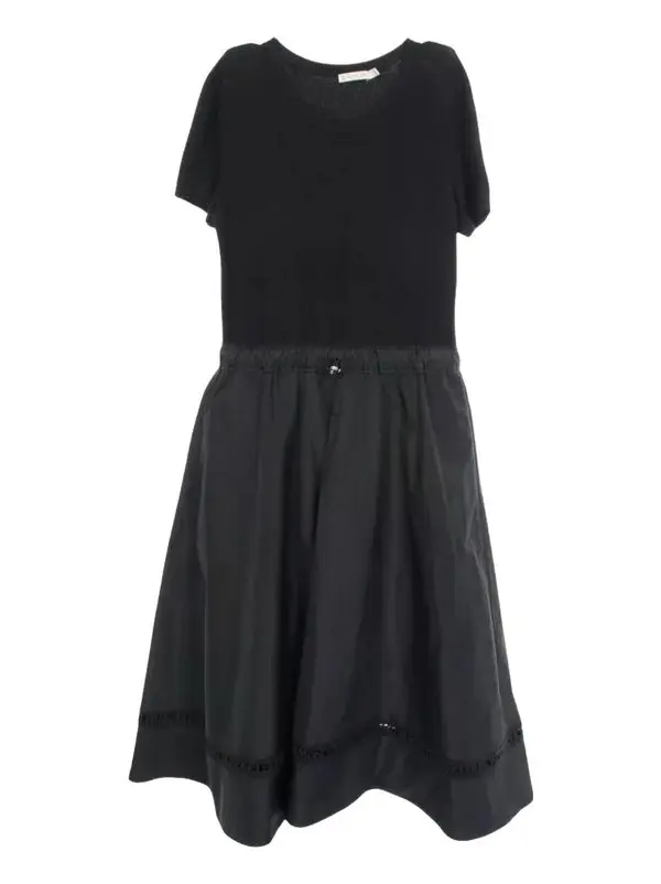 Moncler 2000s Logo-embroidered Flared Dress - Black