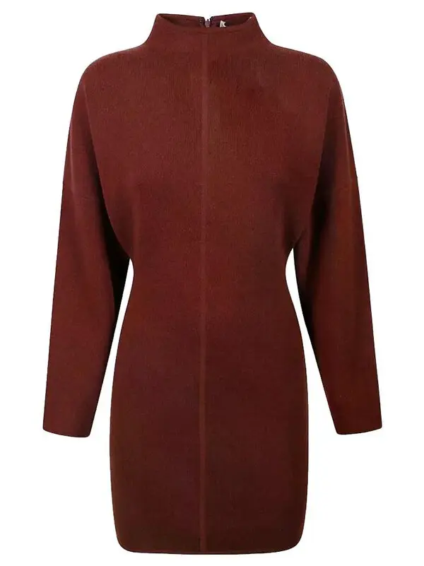 Max Mara Raised-seam Knitted Mini Dress - Red