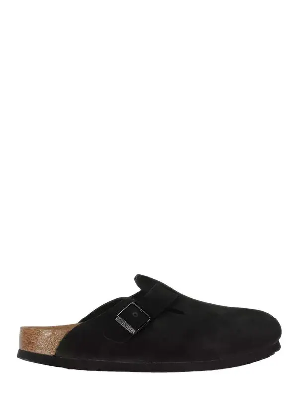 BIRKENSTOCK Boston Suede Mules - Black