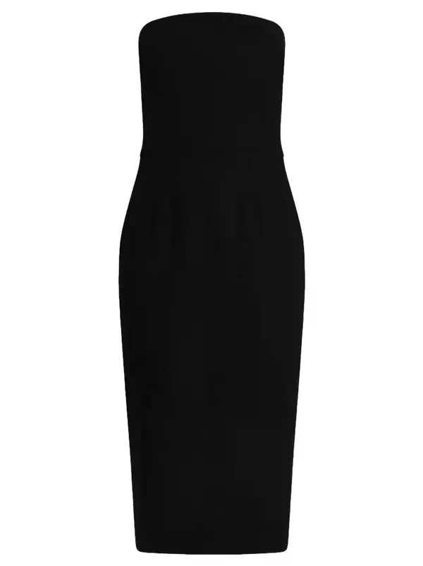 Dolce & Gabbana Wool Crepe Midi Dress - Black
