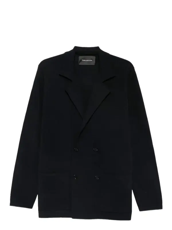 Tagliatore Double-breasted Knitted Blazer - Blue