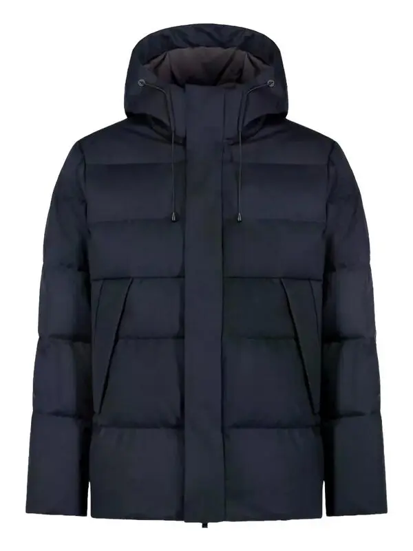 PEOPLE OF SHIBUYA Quilted Hooded Jacket - Blue
