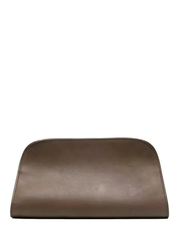 THE ROW Peggy Leather Clutch Bag - Brown