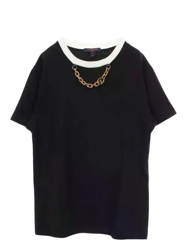 LOUIS VUITTON 2010s Chain-detail T-shirt - Black