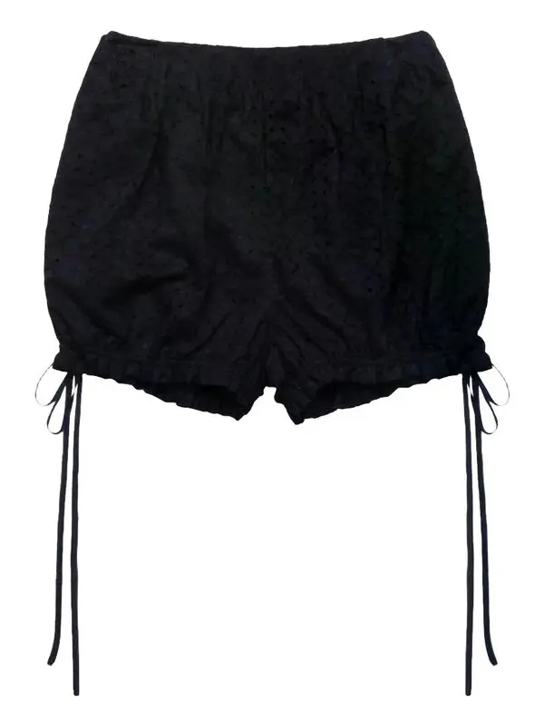 PAULINE DUJANCOURT Broderie-anglaise Drawstring Shorts - Black