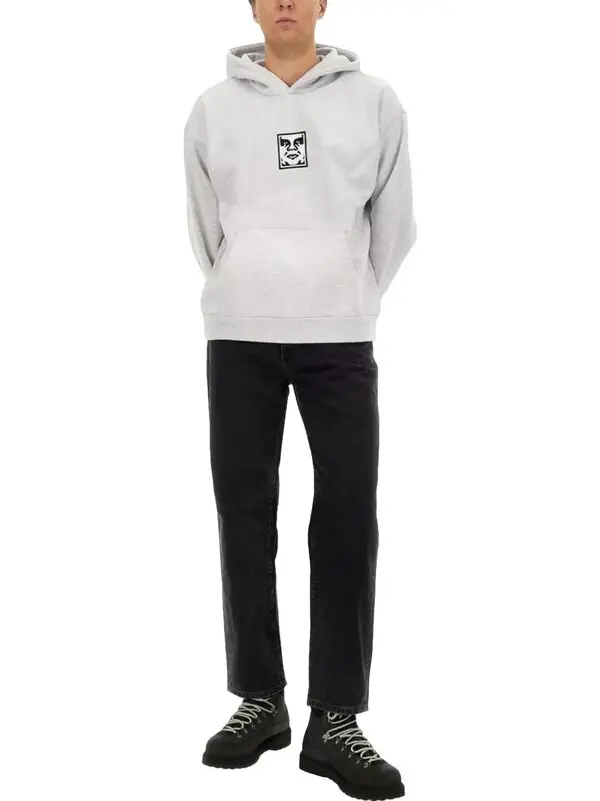 Obey Icon Face Hoodie - Grey
