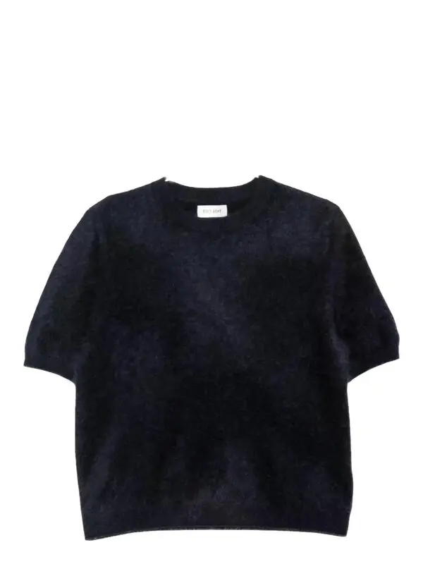 Soft Goat Short-sleeve Cashmere Sweater - Blue