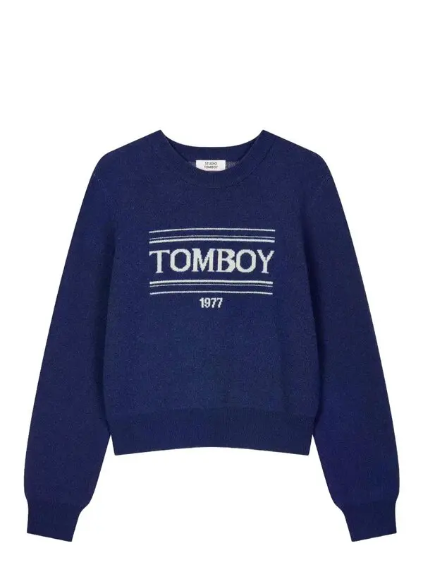 STUDIO TOMBOY Logo-intarsia Sweater - Blue