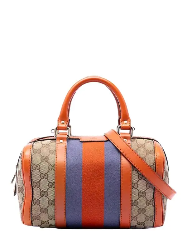 Gucci 2016-2026 Small Gg Canvas Web Joy Boston Bag Satchel - Neutrals