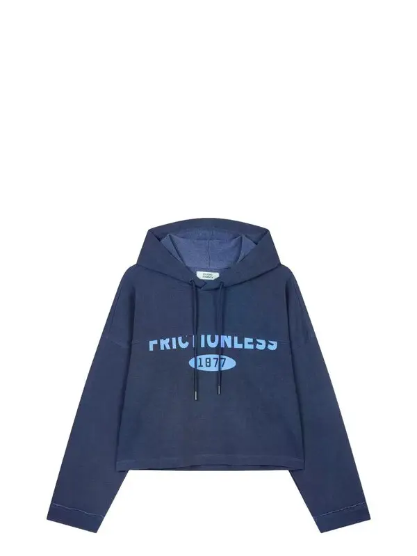 STUDIO TOMBOY Pigment-dyed Cropped Hoodie - Blue