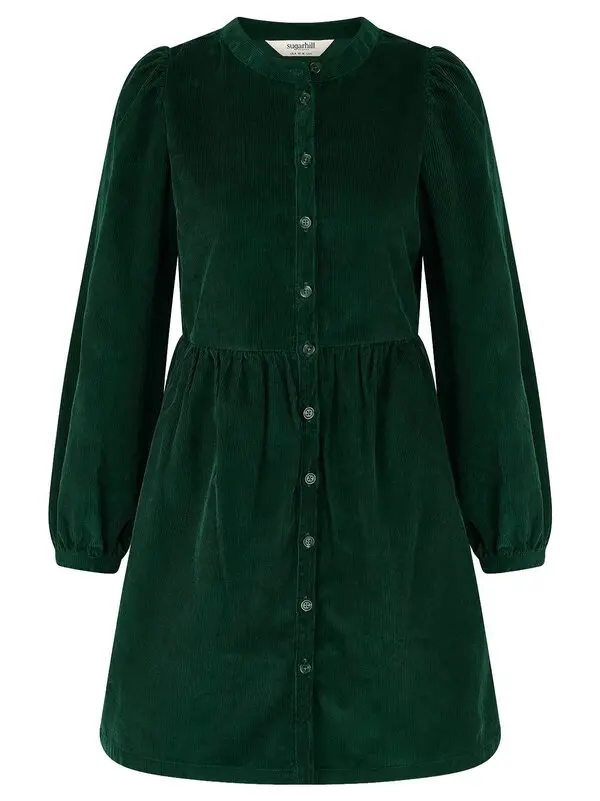 SUGARHILL BRIGHTON Brandy Cord Short Smock Dress - Green