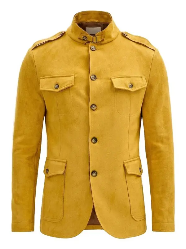 RON TOMSON Microsuede Lightweight Safari Jacket Mustard - Yellow