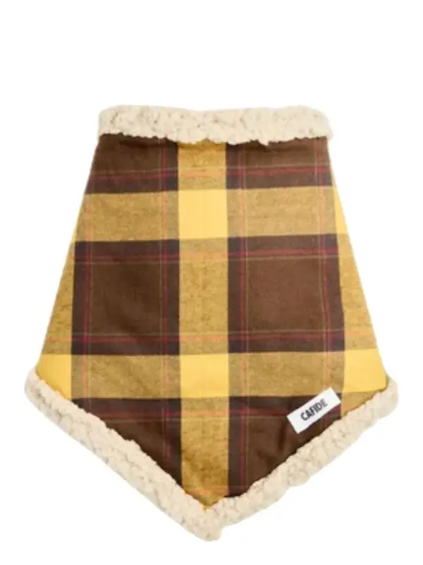 CAFIDE Tartan Mustard Dog Bandana, Nata - Brown