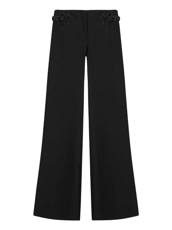NOCTURNE Button Accessory Flare Trousers - Black