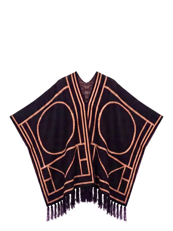 JAMES LAKELAND Geometric Poncho - Black