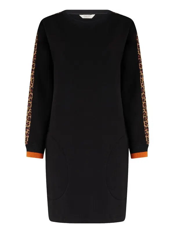 SUGARHILL BRIGHTON Marta Short Sweatshirt Dress Leopard - Black