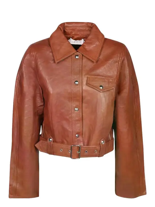IRO PARIS Rapha Leather Jacket - Brown