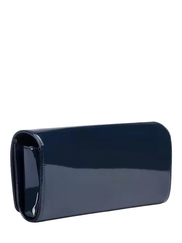 LE SILLA Logo-plaque Patent-finish Clutch Bag - Blue