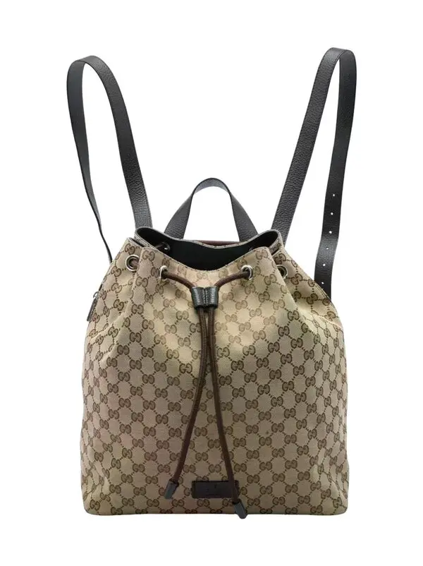 Gucci 2016-2026 Gg Canvas Drawstring Backpack - Black