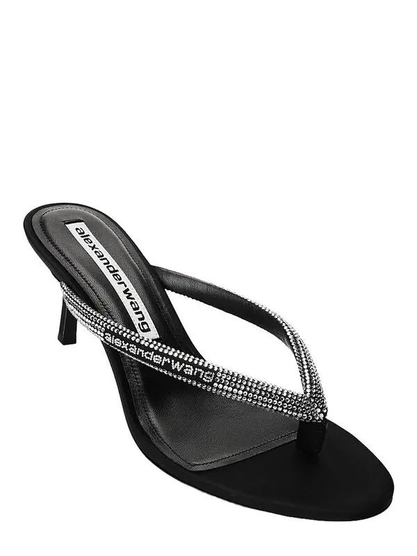 Alexander Wang Courtney 65 Thong Sandals - Black/silver