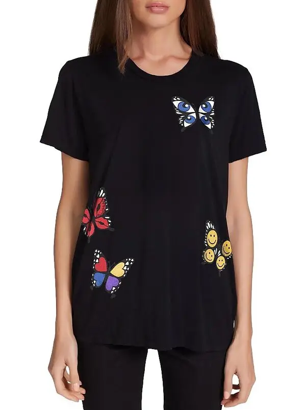 Lauren Moshi Wolf X Butterfly Tee - Black