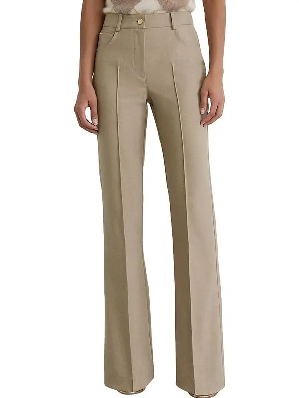 REISS Sofia Mid Rise Flare Leg Pants - Neutral